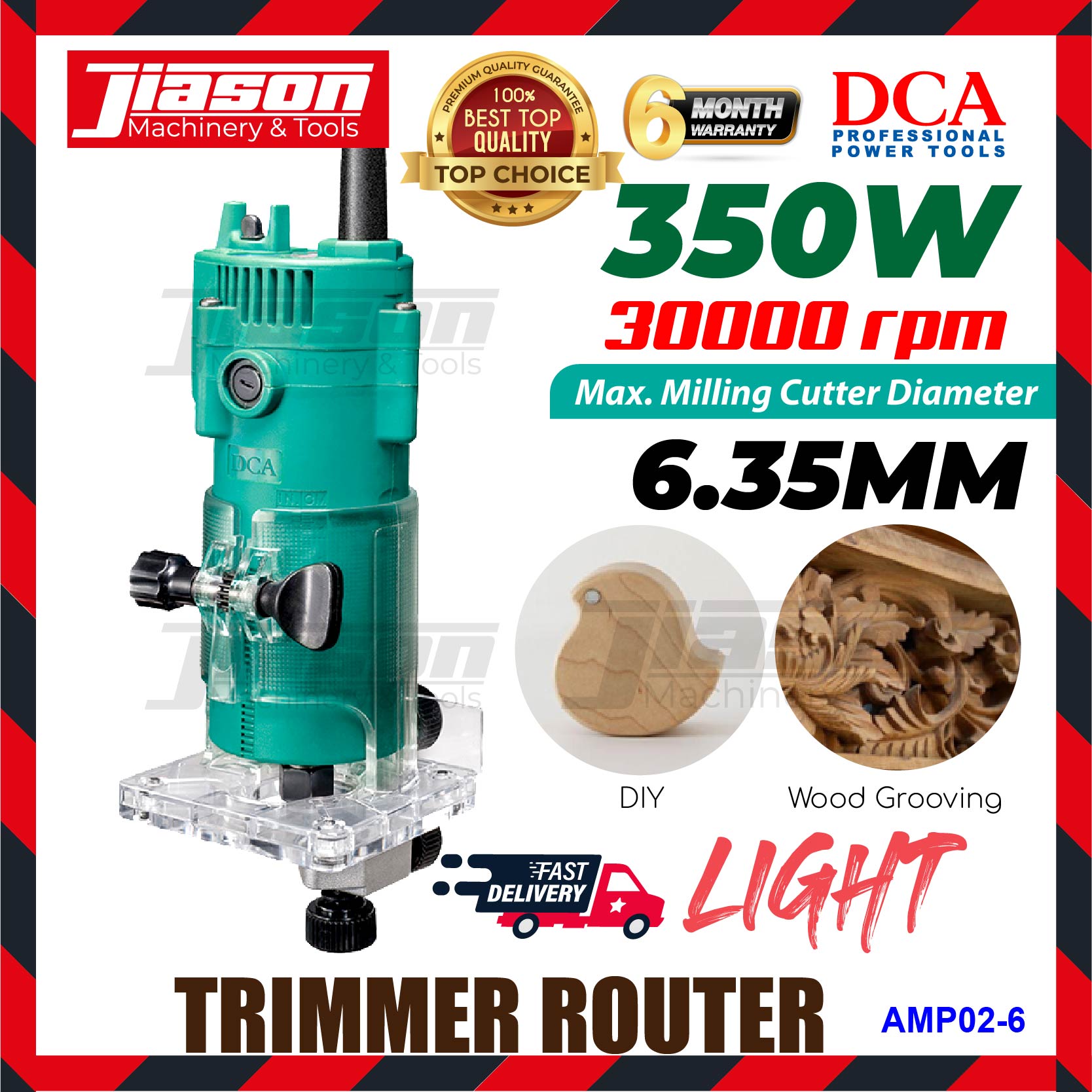 DCA AMP02-6 Trimmer Router 350W 30000RPM | Lazada
