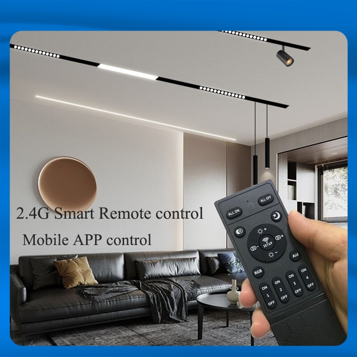 48V Dimmable Remote Control Magnetic Track LED Ceiling Lamp Lighting ...