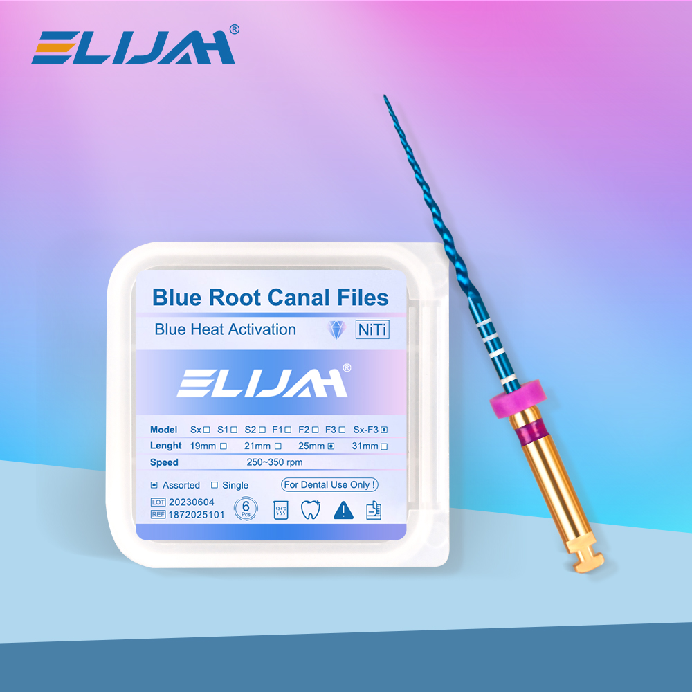 ELIJAH 6Pcs NITI Blue Rotary Heat Activated Endodontic Files 25mm Sx-F3 ...