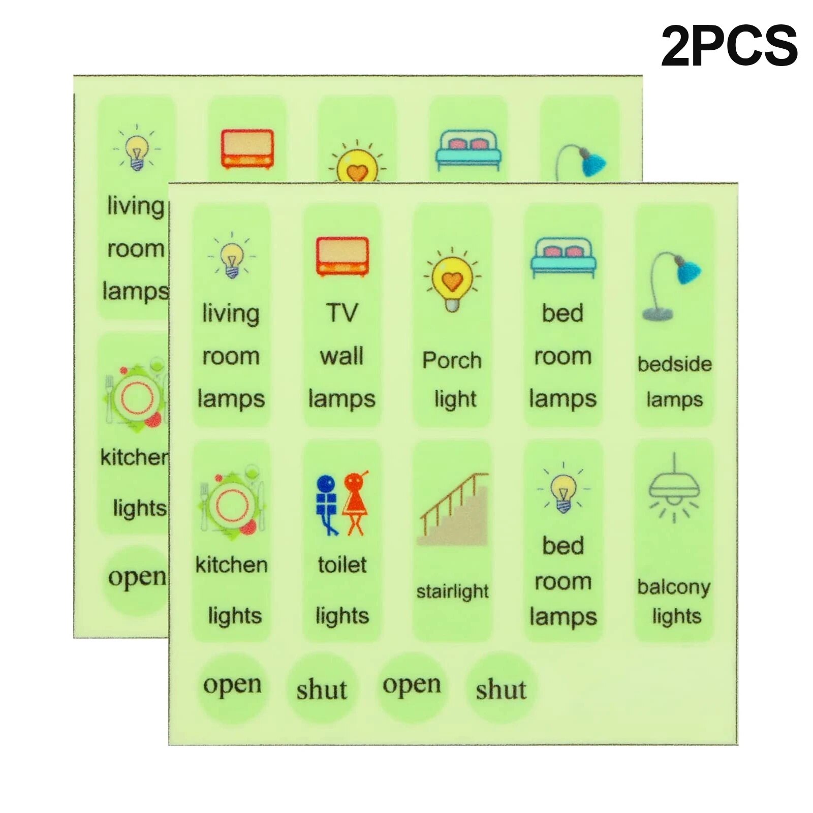 28pcs Luminous Sign Wall Switch Sticker PVC Glow in The Dark Light ...