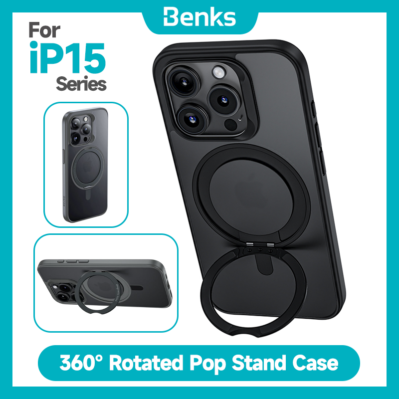 Benks MagClap 360° Rotated Pop Stand Phone Case For iPhone 15 Pro Max ...
