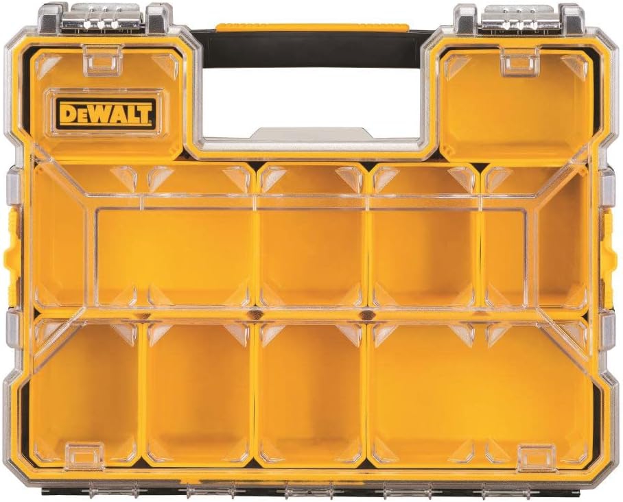 DEWALT Deep Pro Organizer, Organizer Box With Dividers, Metal Latch, 10 ...
