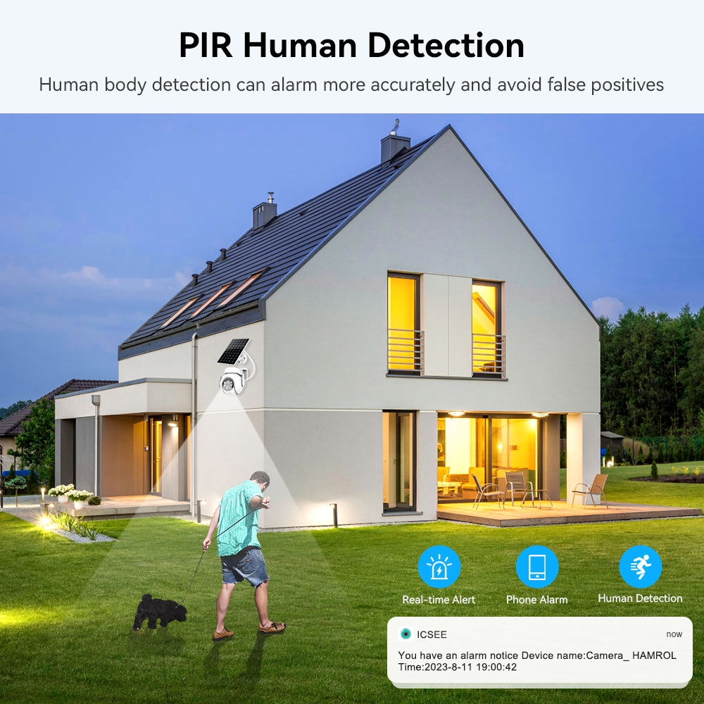 Hamrol 5MP Solar WiFi Camera PIR Human Detection Wireless Surveillance ...