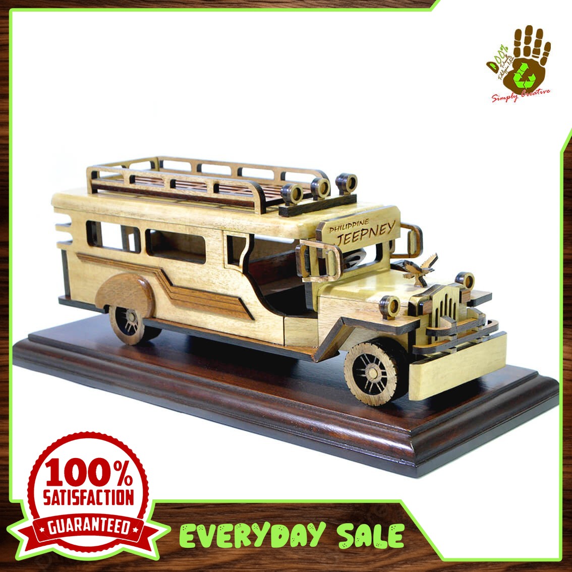 Simply Creative Wooden Miniature Philippine Jeepney Chariot Model ...