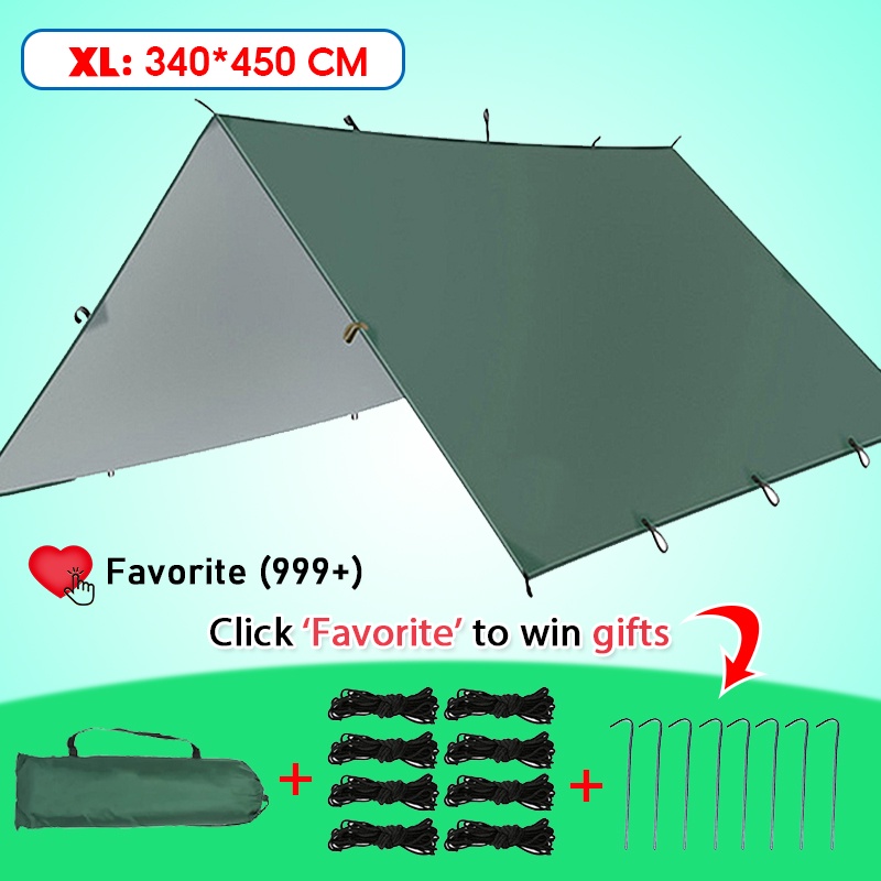 340x450cm】 Flysheet Waterproof Groundsheet Camping Tarp Tent Shelter ...