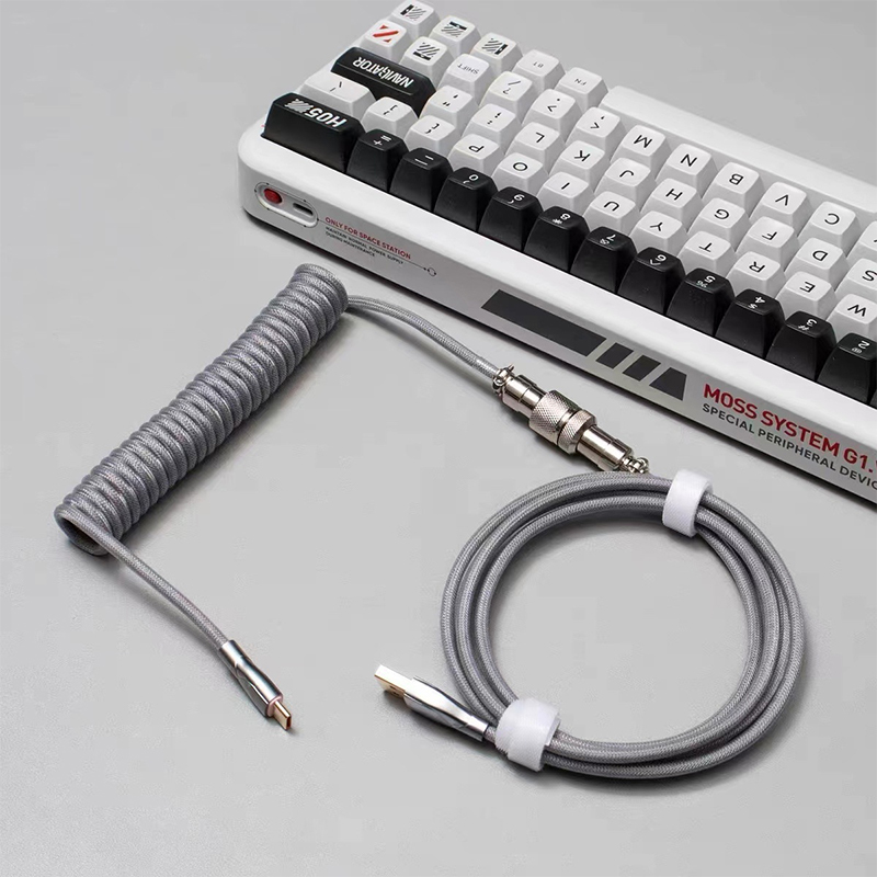 1.8M Type C Mechanical Keyboard Coiled Cable USB Keyboard Wire ...