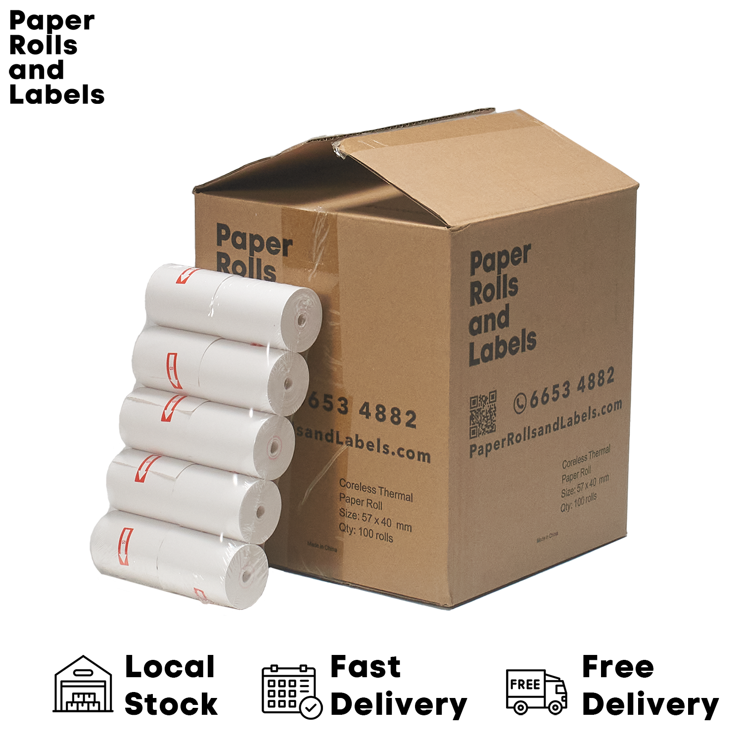 Nets / Credit Card / Food Delivery Thermal Paper Roll 40mm x 57mm ...