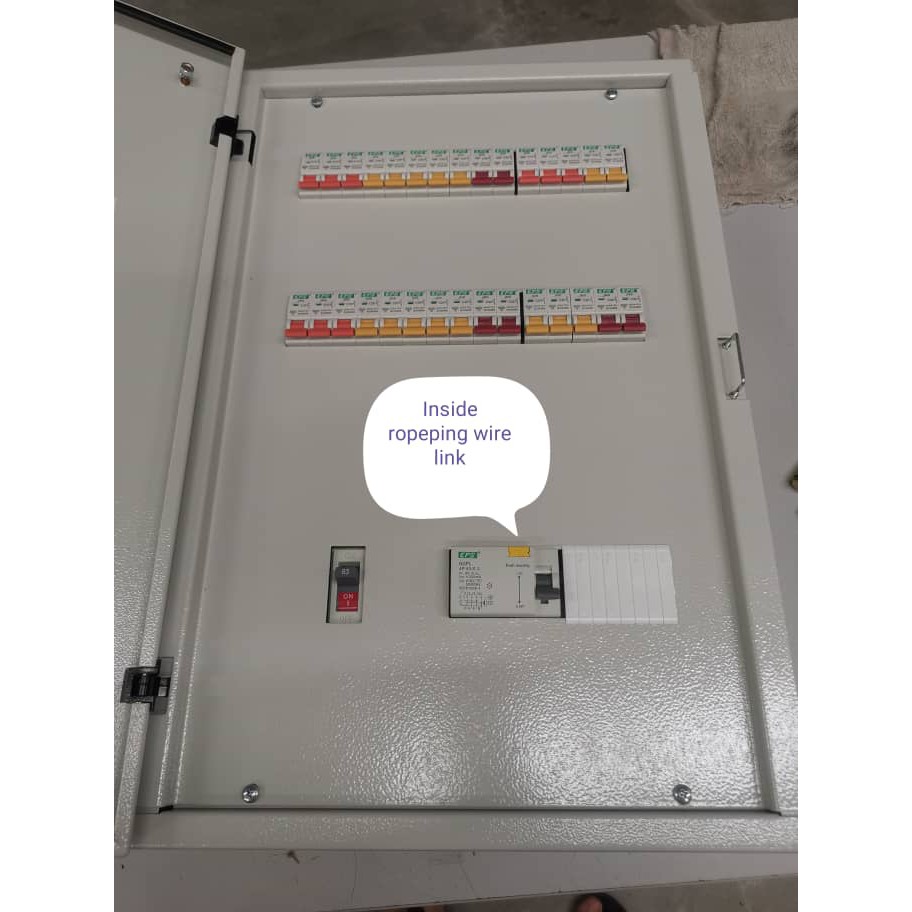 38WAY+MCCB FULL SET 3PHASE CONSUMER METAL DB / MCB BOX COMPLETE SET ...