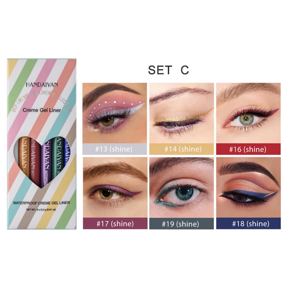 HANDAIYAN Makeup Colored Eyeliner Gel Pencil Kit 6 Colors/box ...