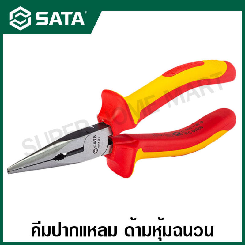SATA คีมปากแหลม ด้ามหุ้มฉนาน VDE ขนาด 6 นิ้ว , 8 นิ้ว รุ่น 70131 ...