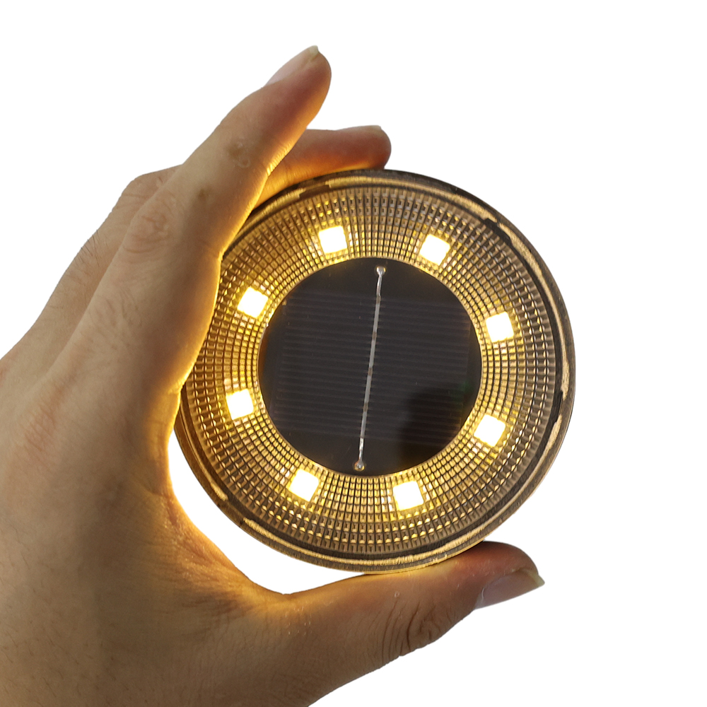 8LEDS Solar Power Disk Light Outdoor Garden Solar Underground Light ...
