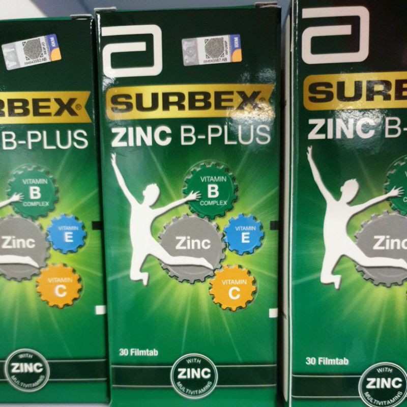Ready-made inventory Surbex Zinc B-Plus Vitamin B Komplek + Zink untuk ...
