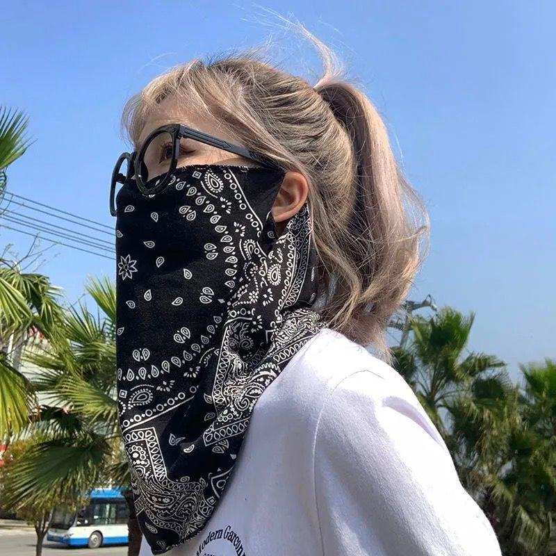 Summer Sun UV Wind Protection Chiffon Scarf Sunscreen Face Mask Neck ...