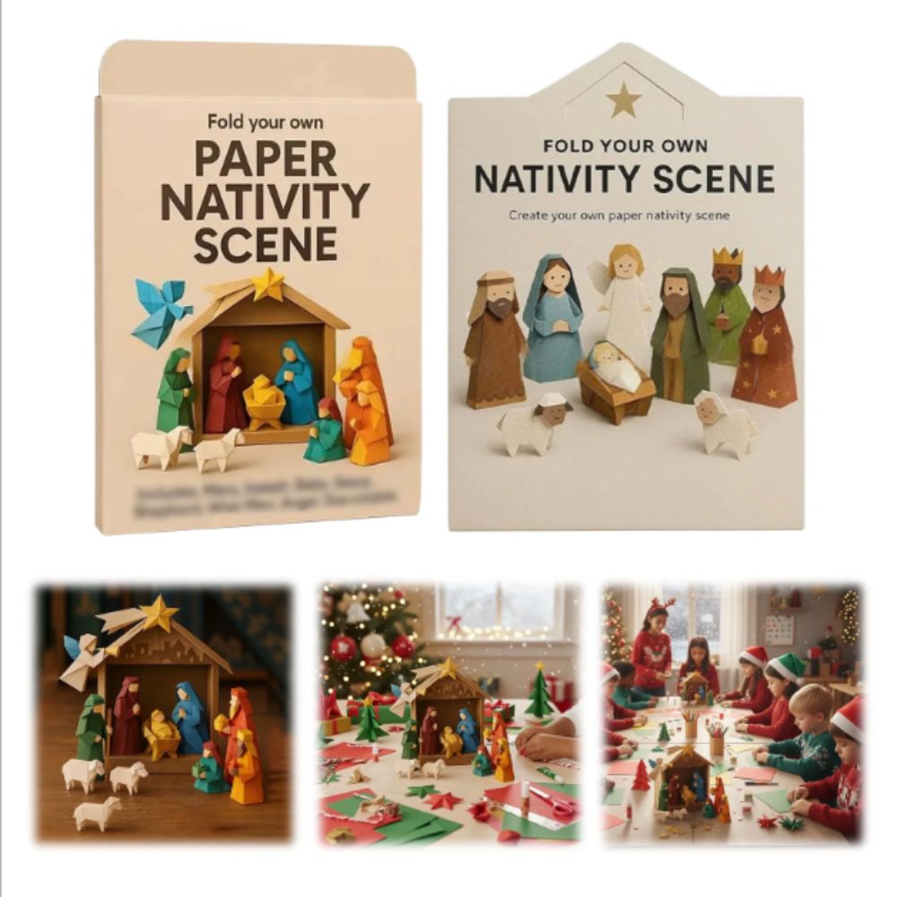 Origami Art Paper Craft Kit Paper Nativity Scene Easy To Fold ...
