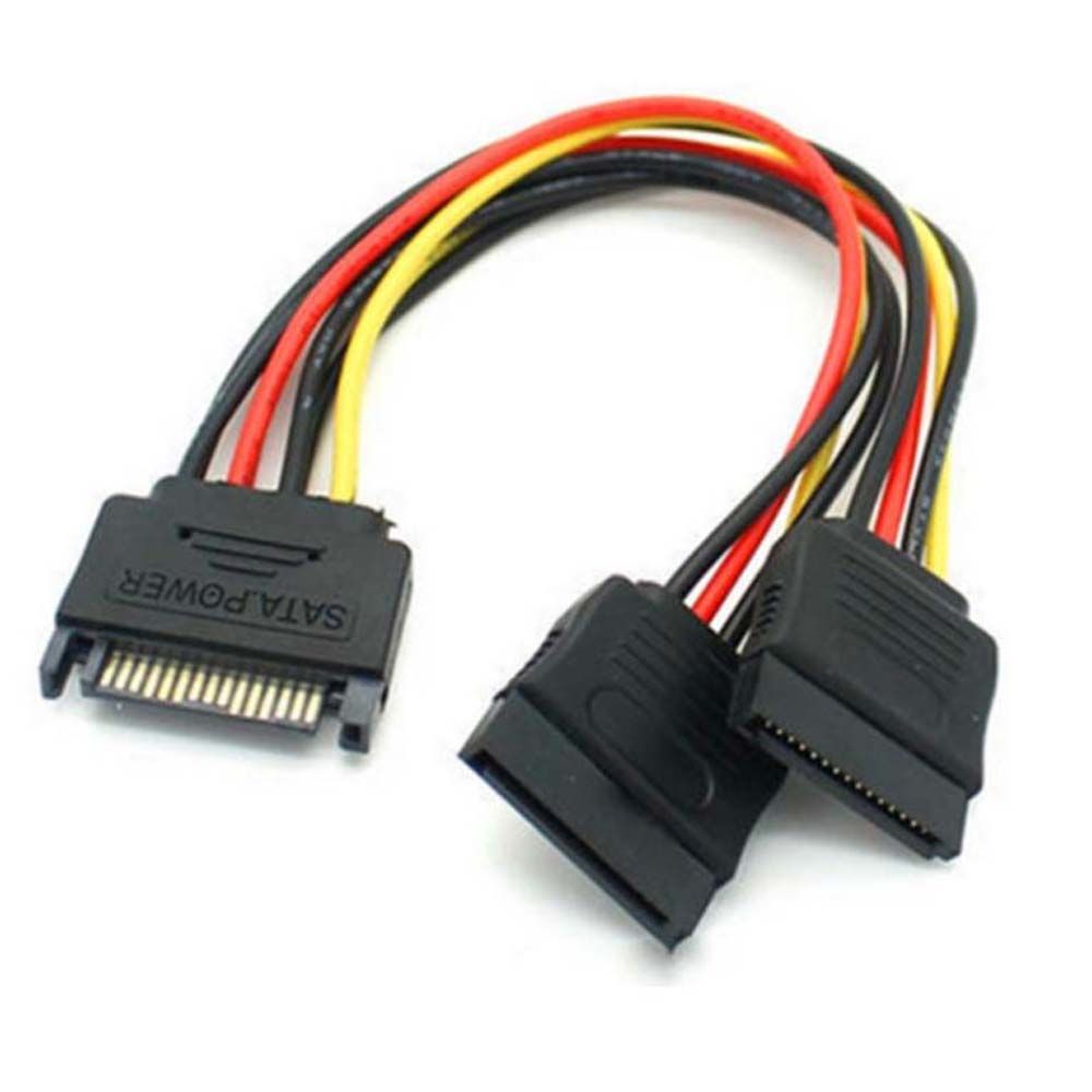 Male to Female Y Splitter 15Pin To 2 Extension Cable PSU Cable Power ...