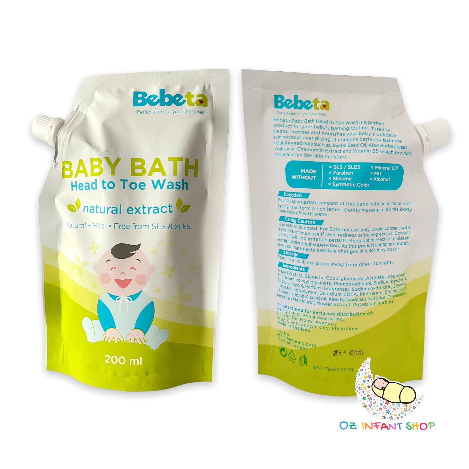 Bebeta Baby Bath Head to Toe Wash l Baby Soaps Body Wash Liquid Cleansers 200ml | Lazada PH