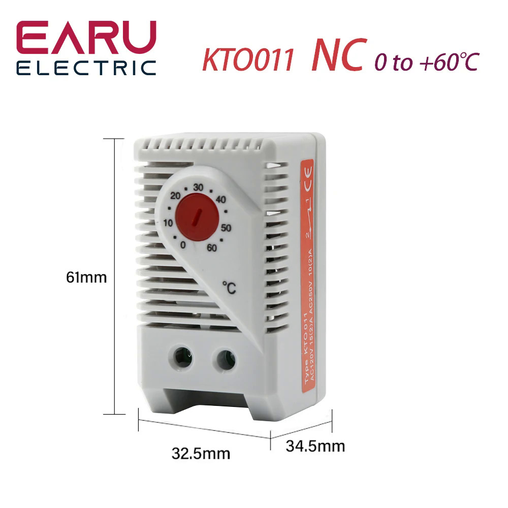 DIN Rail Cabinet Temperature Controller Industrial Thermostat KTO011 KTS011 0 to 60 Degree ...