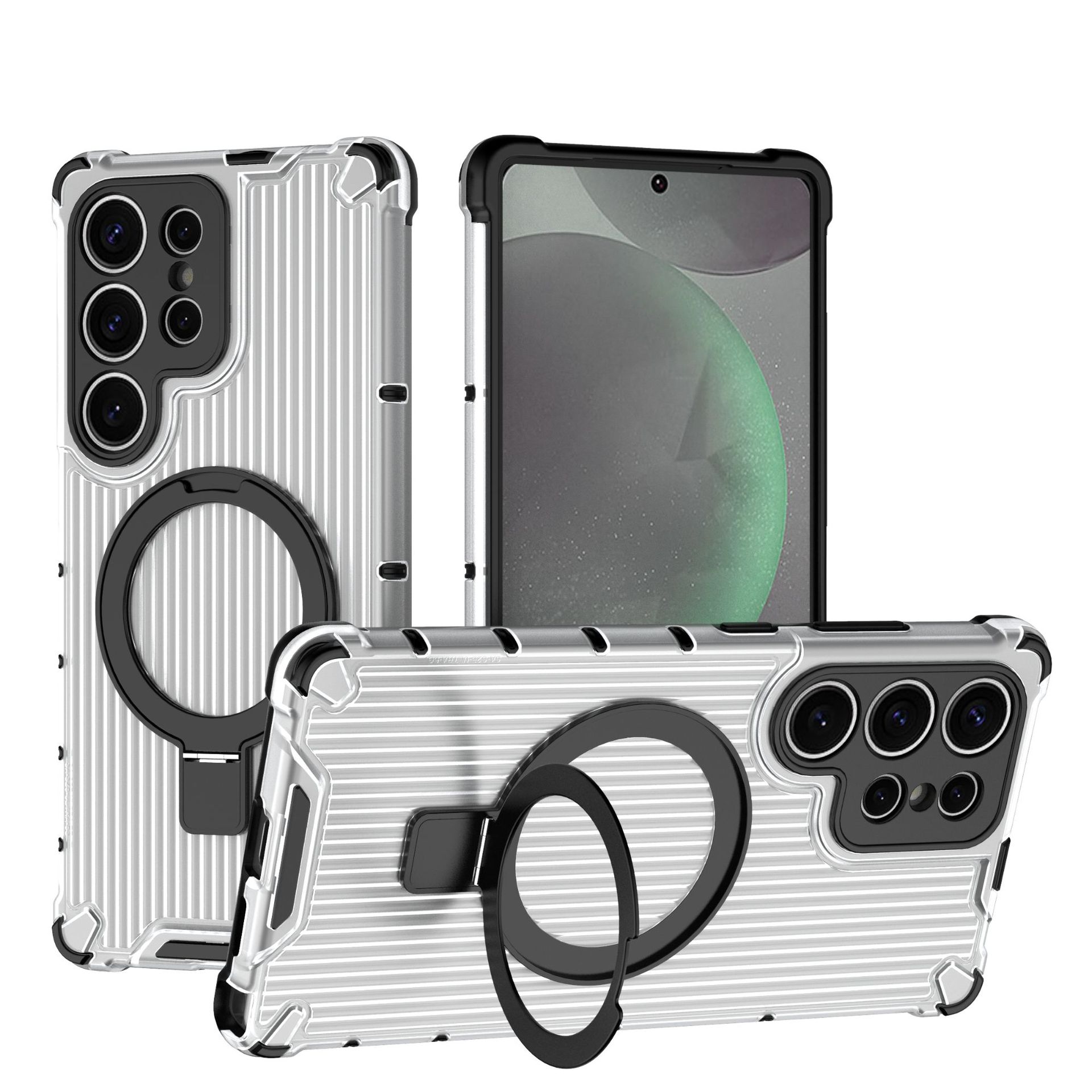 Samsung Galaxy S25 Ultra Phone Case,Transparent Magnetic Drop-Proof Case Cover with Ring Holder ...