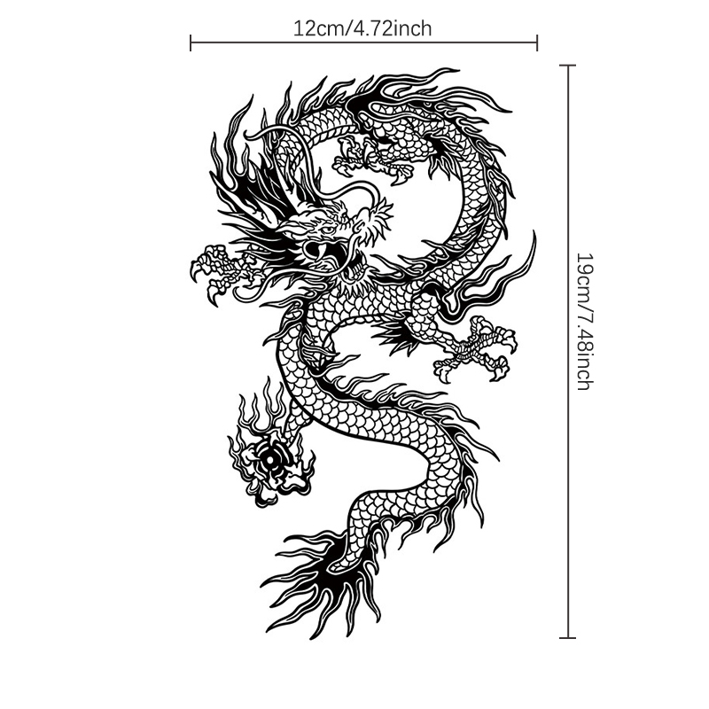 Temporary Tattoo Sticker Realistic Dragon Fake Arm Leg Body art ...