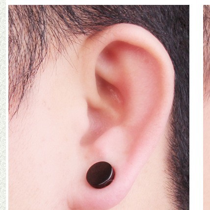Men's Ear Clip Korean Style Iron-magnet Men's Ear Clip Black Titanium ...