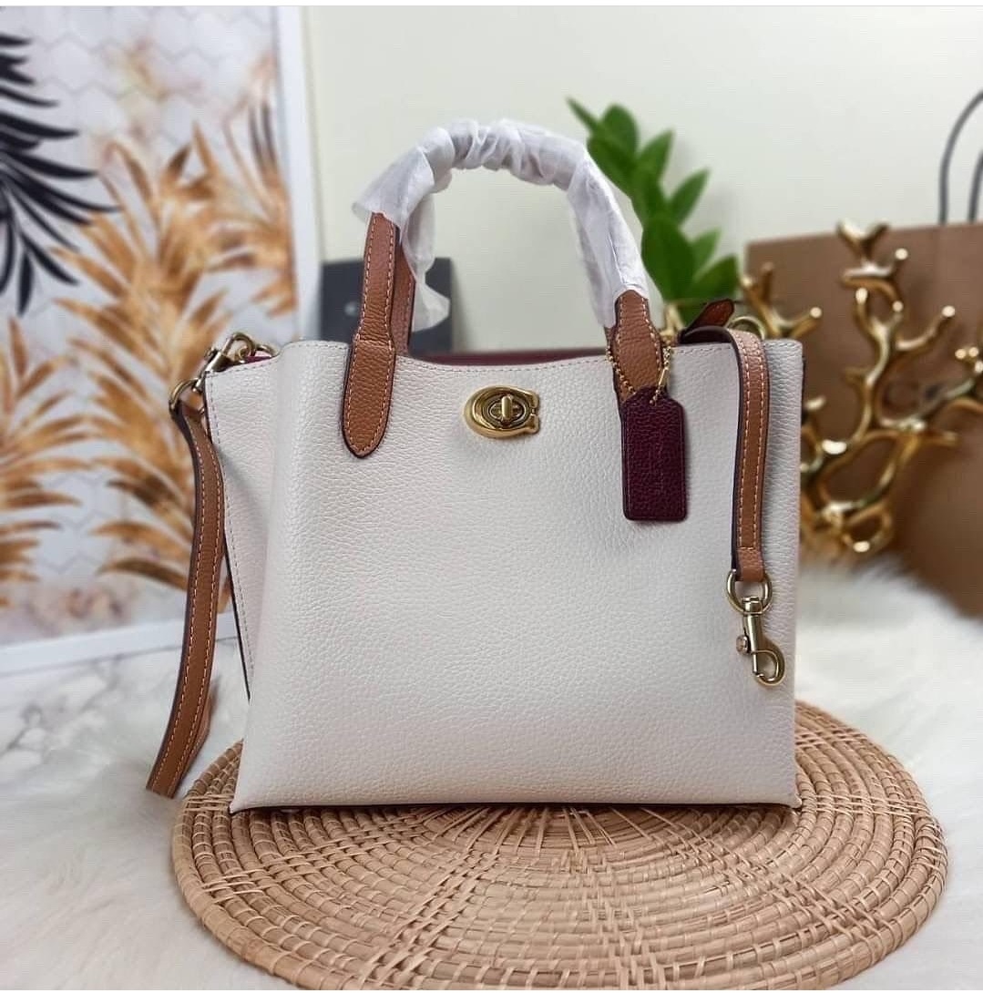 Original Coach C8561 Willow Tote 24 In Colorblock - Chalk | Lazada PH