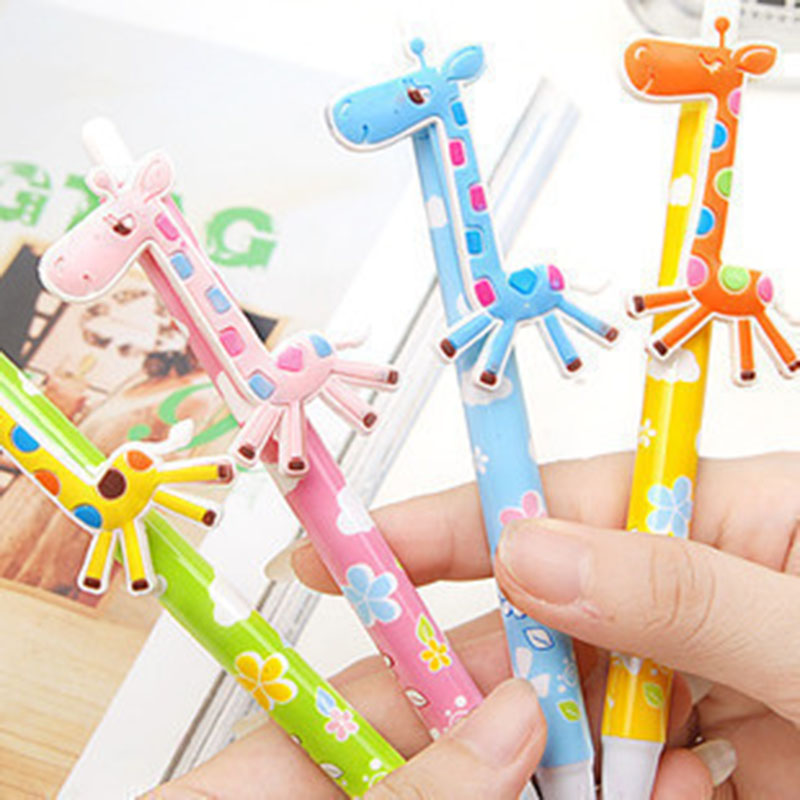 【SmartHorizon】Cute Cartoon Ball Pens Plastic Kawaii Stationery Fancy Giraffe Pen School Supplies ...