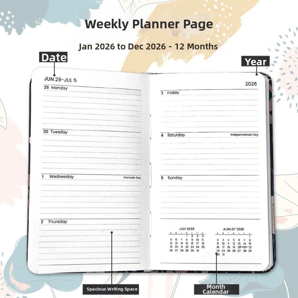 High Quality A6 2026 Pocket Planner Jan.2026 - Dec.2026 Weekly and ...
