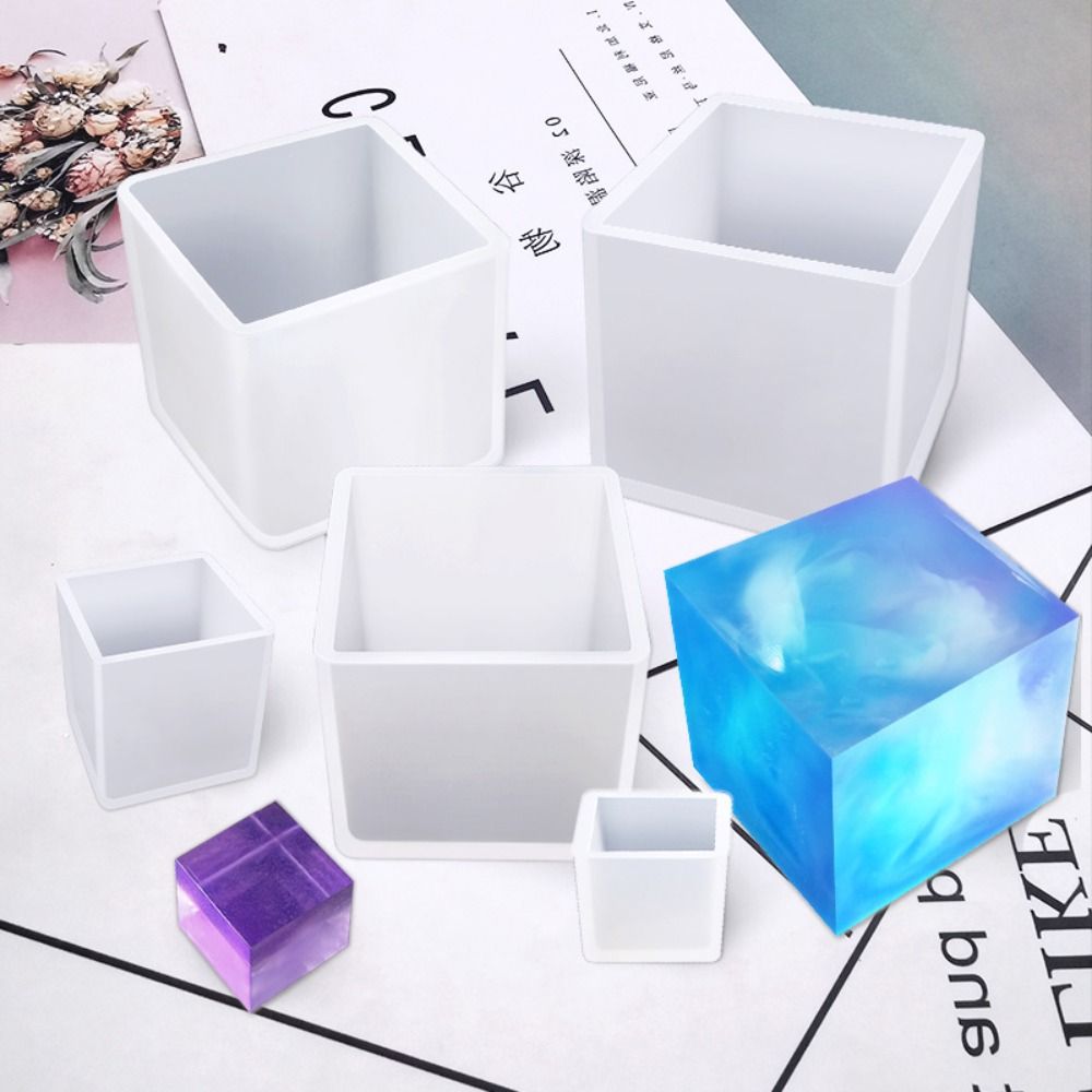 Candle Large Square Cube Molds Silicone Deep Cube Mould 3D Epoxy Resin ...