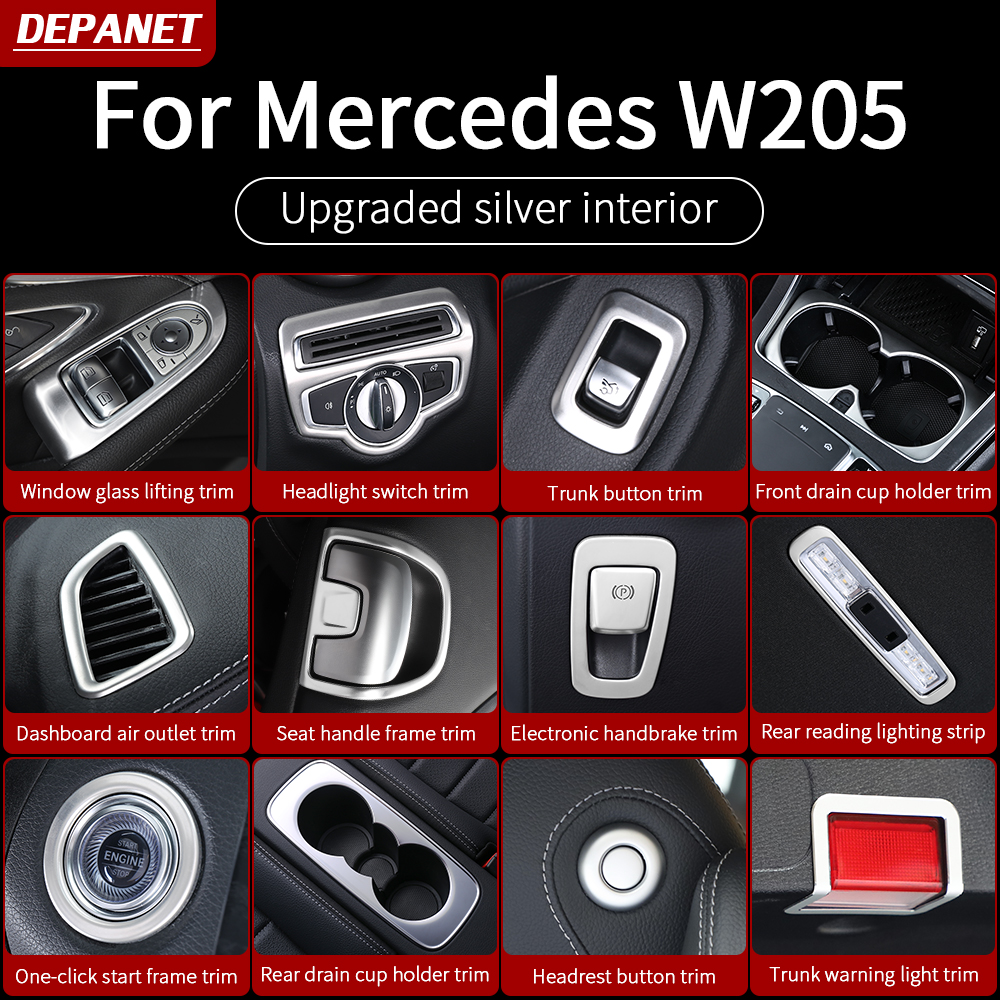 NEW 【Too much love!】Silver Interior For Mercedes W205 Amg Coupe Amg ...