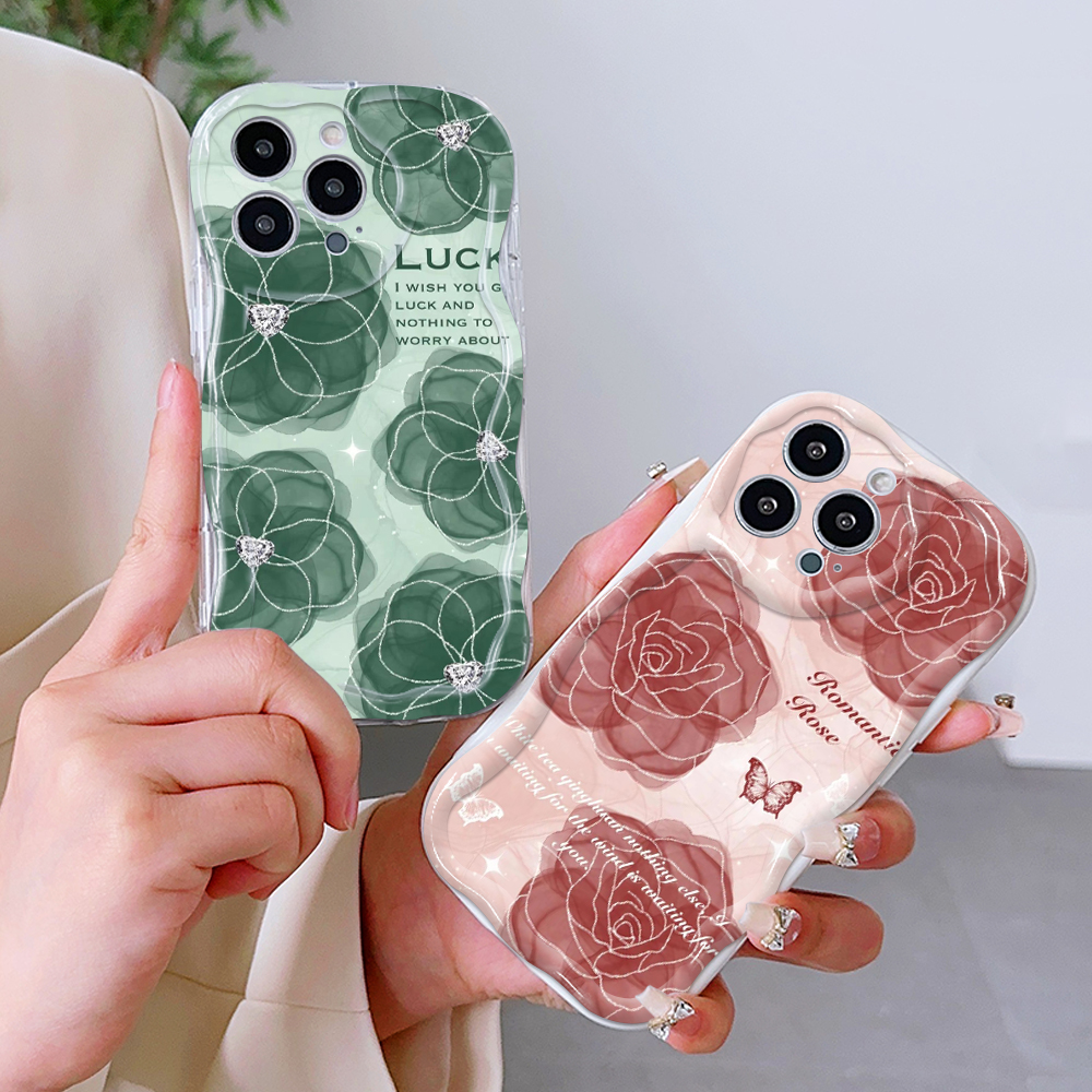 UCUC for Samsung A12 A12 5G M12 Back Cover Romantic Rose Cream Texture ...