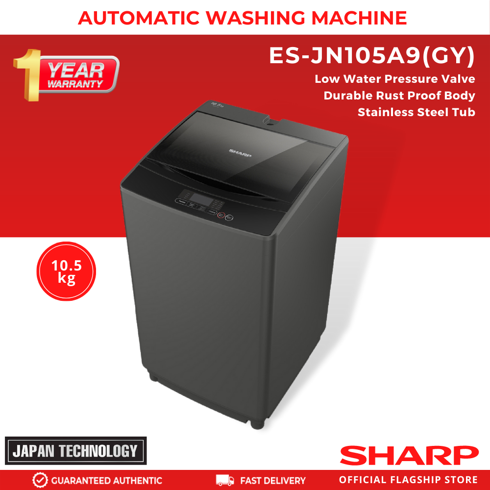 Sharp ES JN105A9 GY 10 5 Kg Fully Automatic Top Load Washing Machine Sharp ES JN105A9 GY 10 5 Kg Fully Automatic Top Load Washing Machine