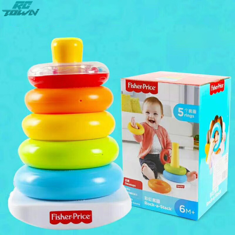 Wooden Stacking Rings Baby Stacker Kids Toy Stack Up Tower Ring Early ...