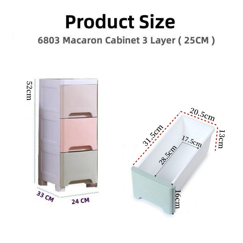 【PLAYFUL】18/25cm Storage Cabinet Large Capacity Portable Transparent ...