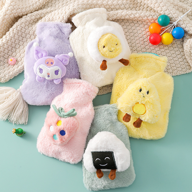 Tummy Warmers 500ml Cute Hand Warmer Plush Cover Hot Water Bottle Hot ...