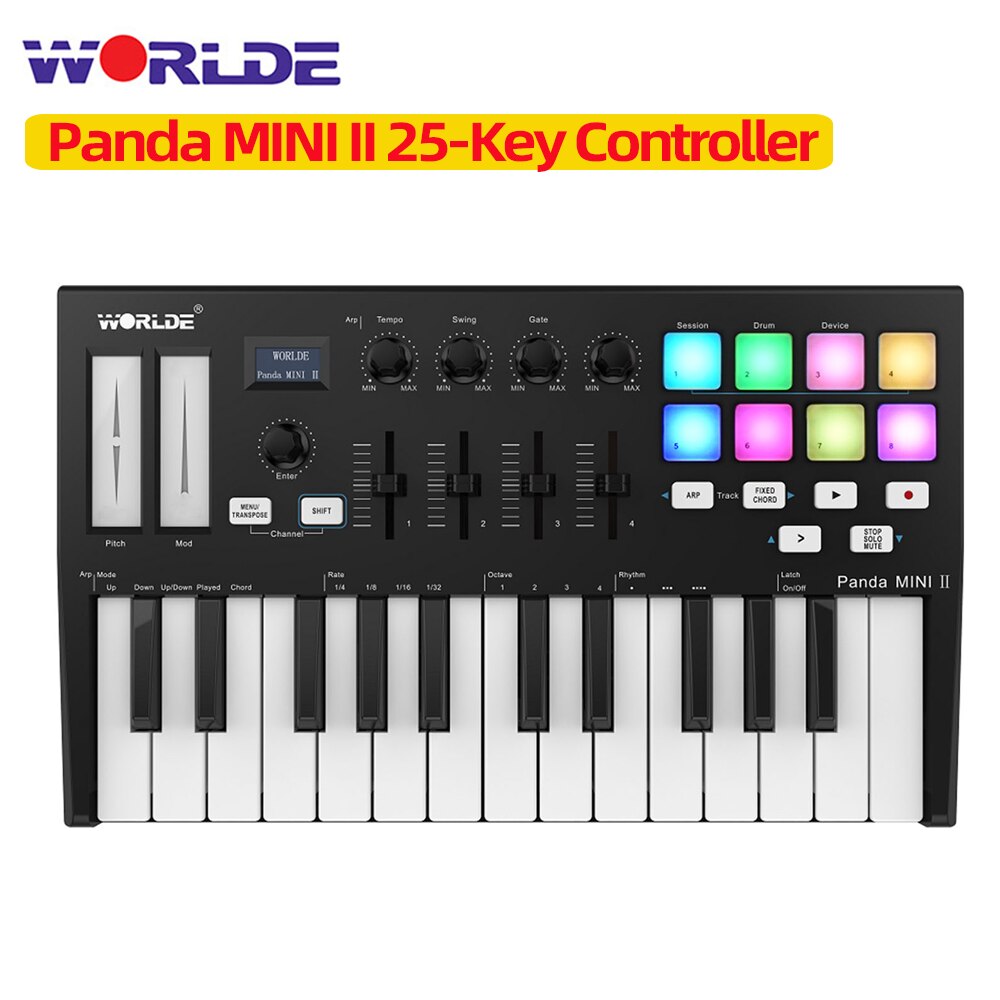 Hot WORLDE Panda MIDI Controller Keyboard MINI 25-Key Ultra-Portable ...