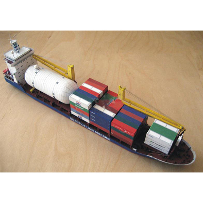 【FOOT SOFA】PlayPalaceE 1:400 Gdansk Cargo Ship DIY Handcraft 3D Paper ...