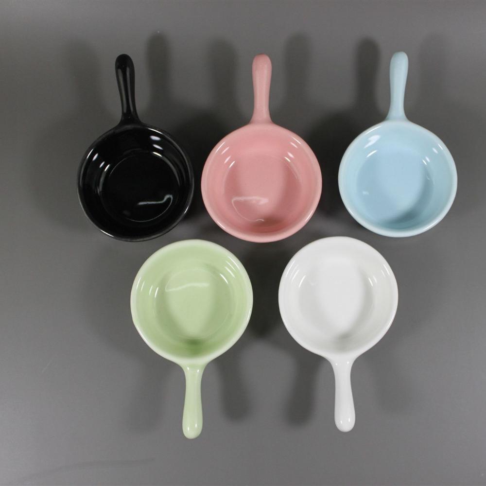 Mini Solid Color Dish Color Glaze Handle Ceramics Seasoning Dipping ...