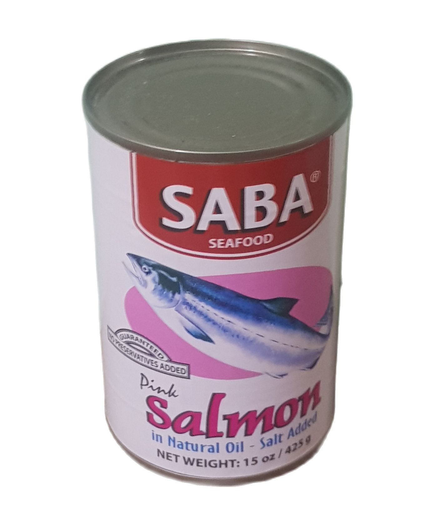 SABA PINK SALMON Sardines in Natural Oil, Salt Added (pack of 1 can x ...