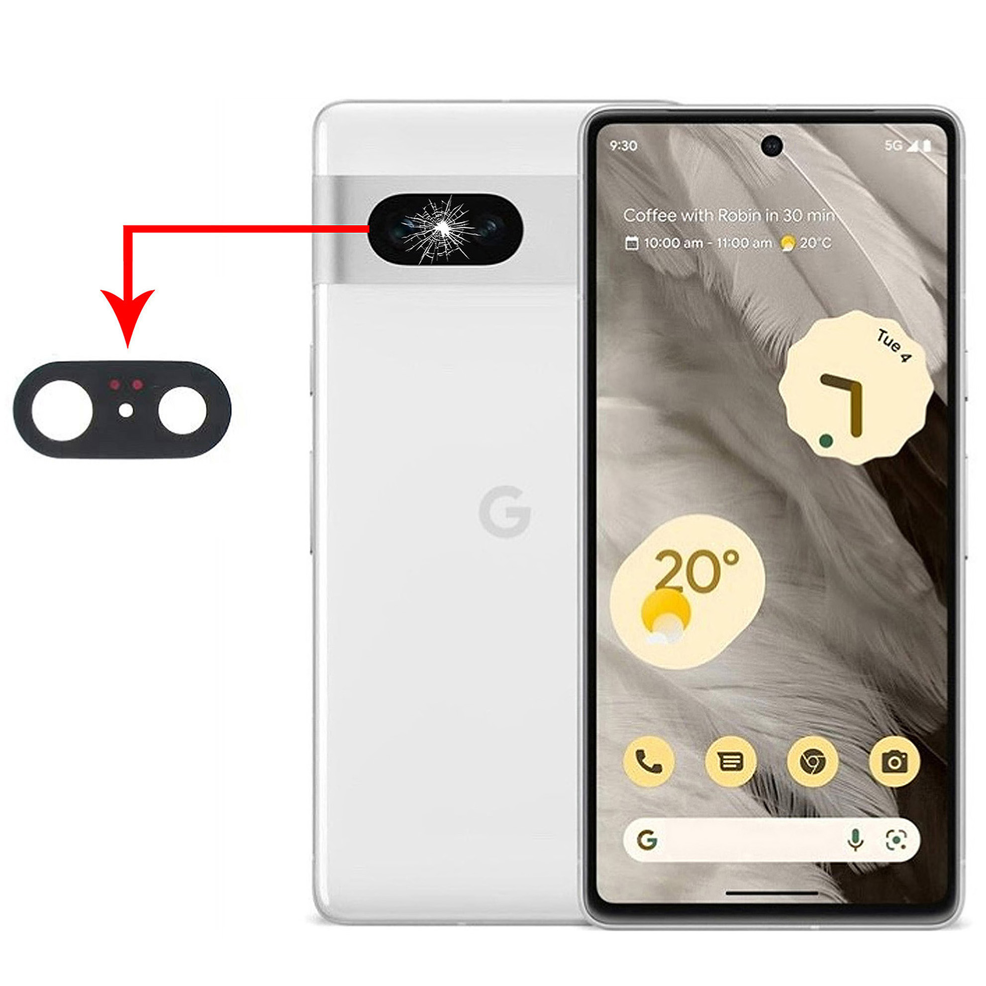 Google Pixel 7 Premuim Quality Back Camera Lens Replacement Glass For ...