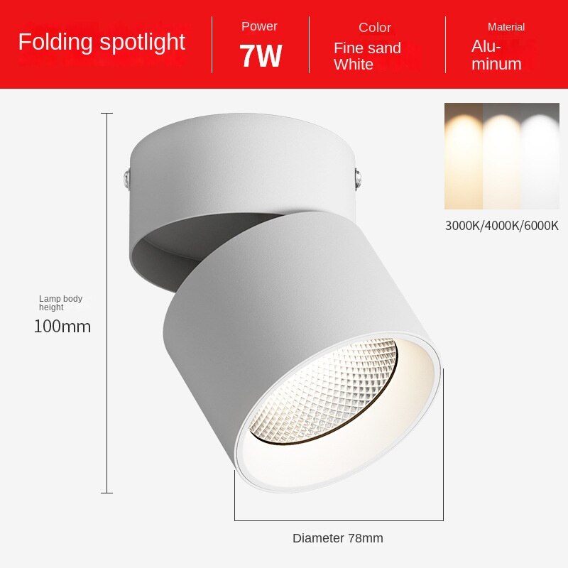 Tenchamp Adjustable Angle Led Downlight Spotlight Surface Mounted ...