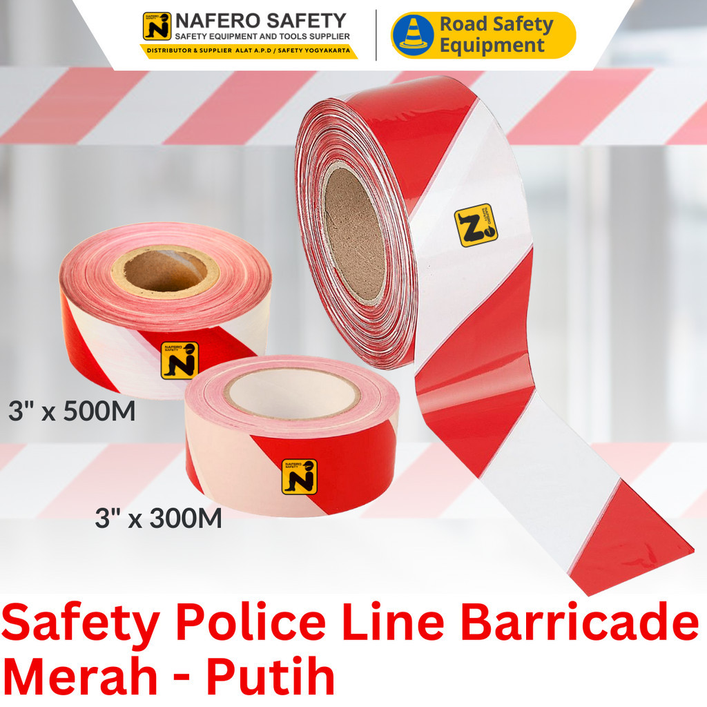 Safety Line Barricade Line Police Line Garis Polisi 3" x 300 Meter, 3 ...