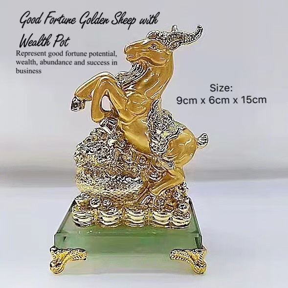 Good Fortune Golden Sheep with Wealth Pot | Lazada PH