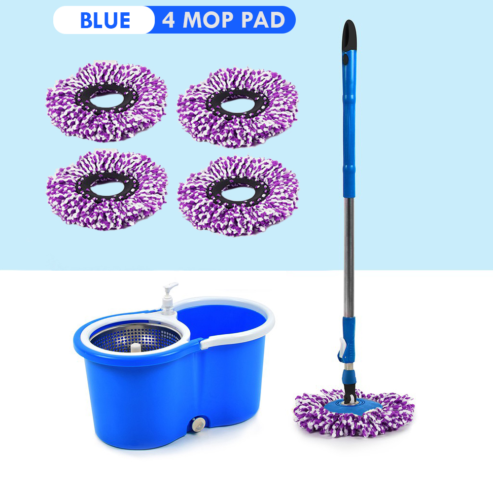 (BIG sizes with Wheelsl) 360° Easy Spin Mop Stainless Magic 'Mop Head ...