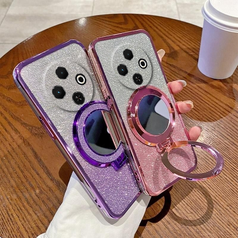 New Phone case Tecno Spark 30C Back cover with Makeup Mirror Holder ...