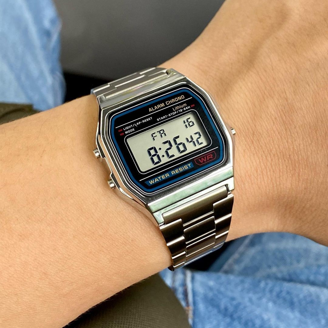 Vintage Digital Men's Watches F91w Luxury Stainless Steel Link Wrist ...