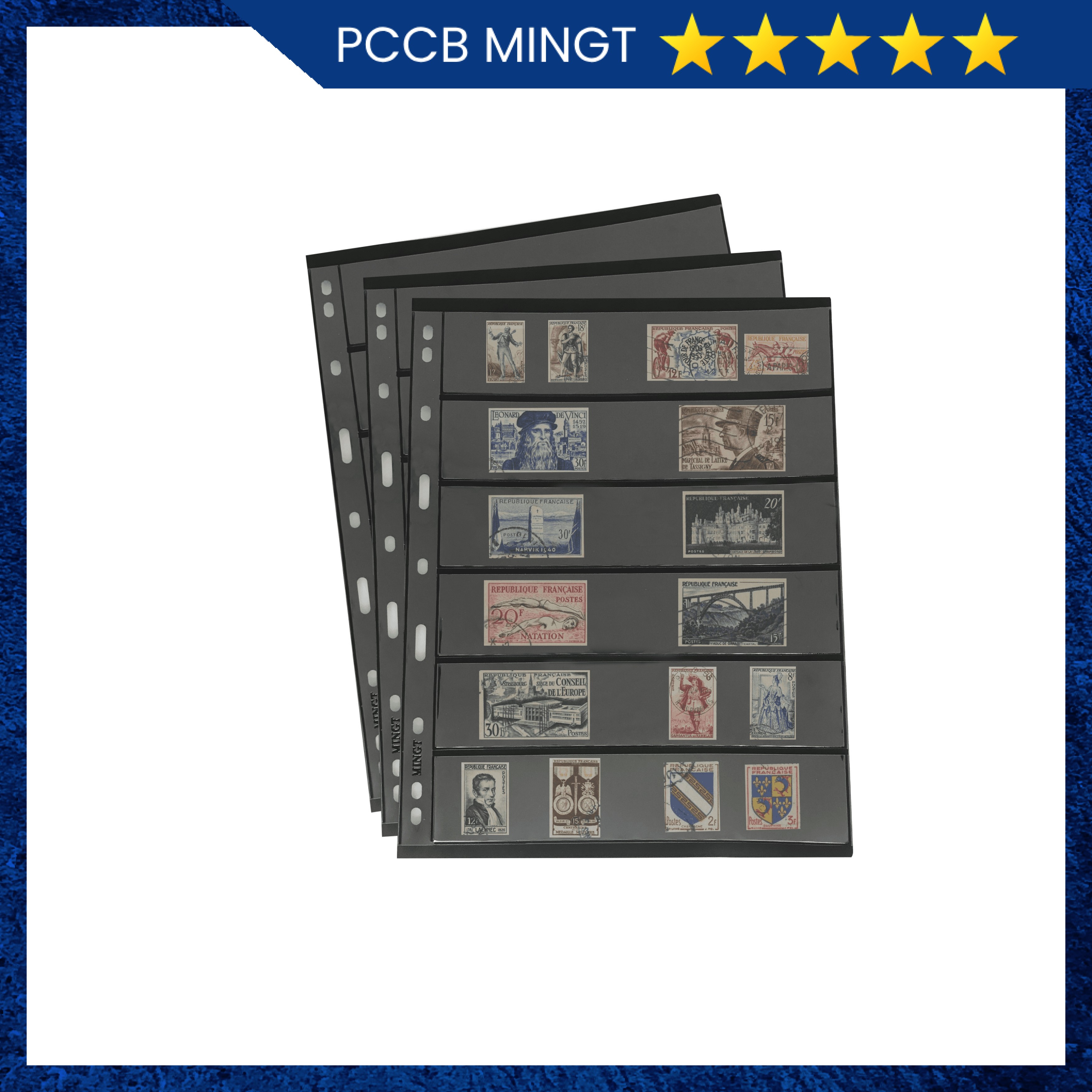 PCCB MINGT 10Pcs Standard 9-Hole Black/Transparent Inner Sheets Stamp ...
