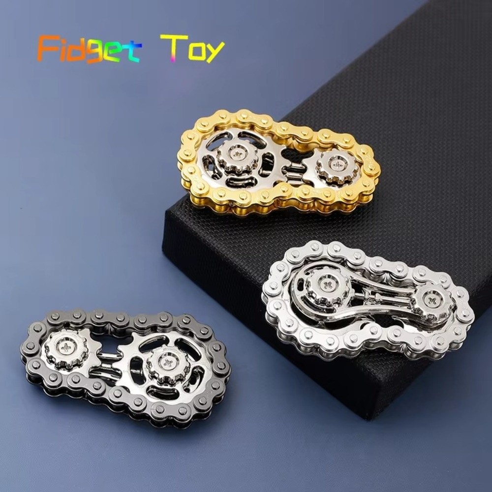 Mechanical Toy Creative Flywheel Fidget Spinner Metal Spinning Top Bike ...