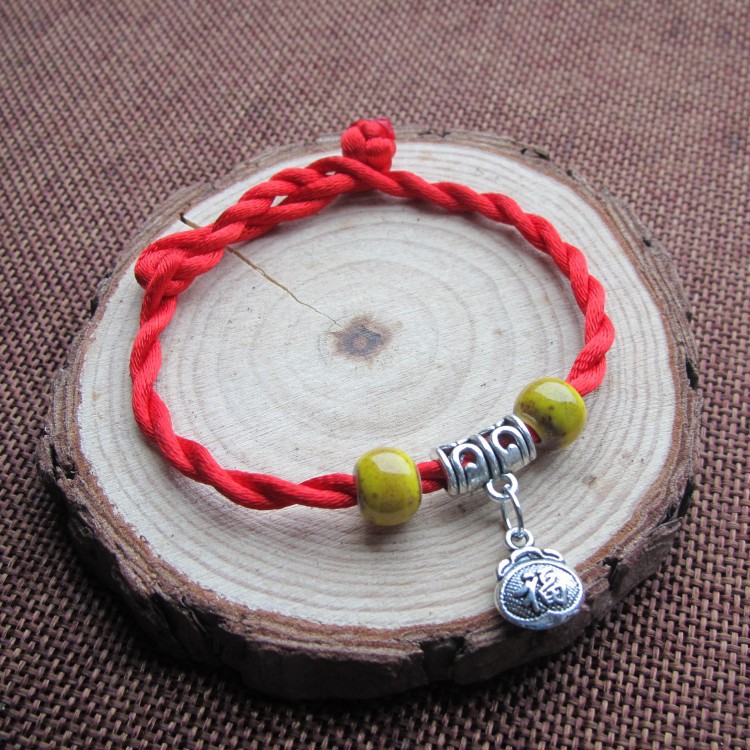Haotian Ceramic Jewelry Hand-woven Red Rope Couple Bracelet Female ...
