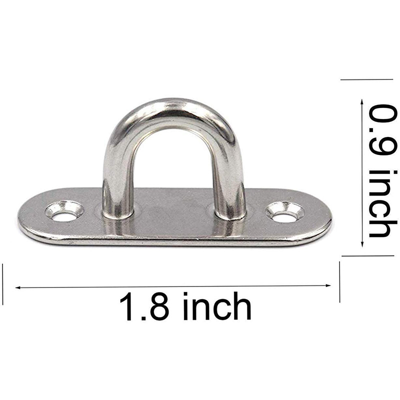 1.8 x 0.6 Inch Stainless Steel Ceiling Hook Pad Eye Plate Marine ...