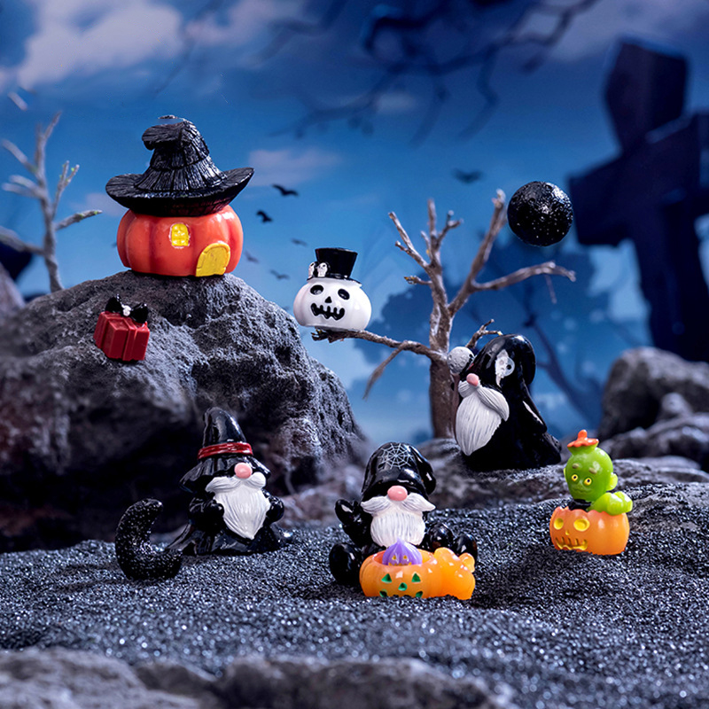 1Pc Wizard Ghost Pumpkin House Figurines Resin Ornaments Halloween ...